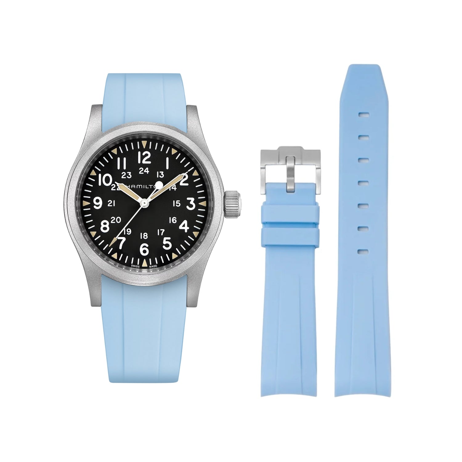 Baby Blue Rubber Strap for Hamilton Khaki Field – Helvetus®