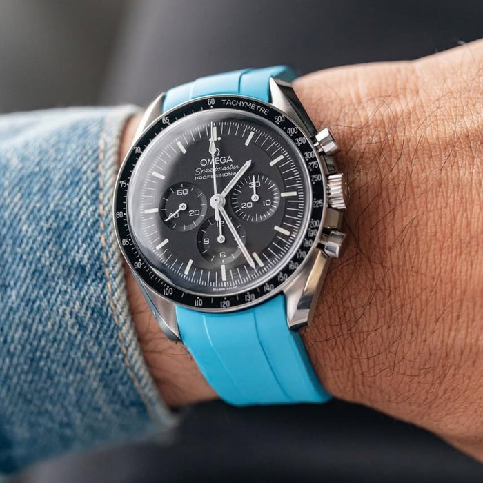 Omega Speedmaster Strap in Light Blue - Helvetus® Switzerland